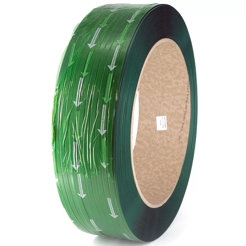 Zöld PET pántszalag; 15X0,7MM; 1750M; 406MM-es cséve - Superpack.hu