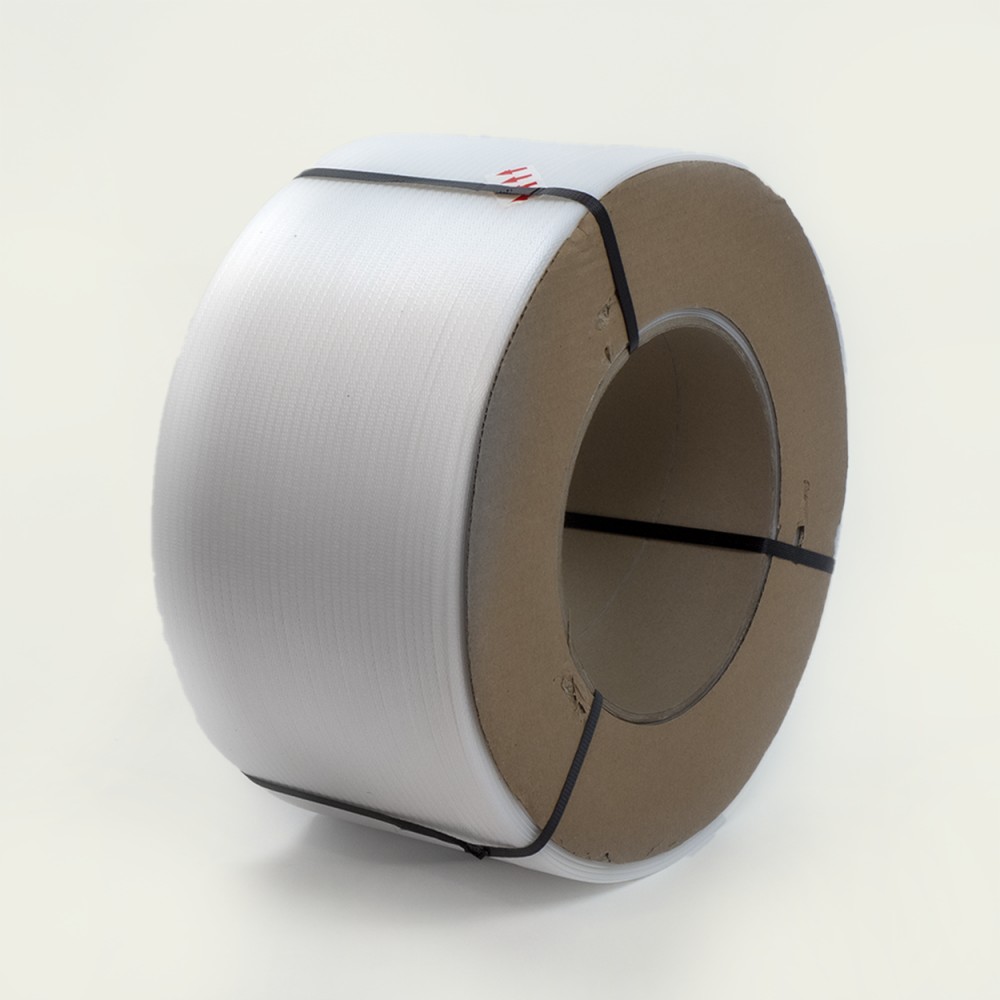 Fehér PP pántolószalag; 5X0,5MM; 6000M; 200MM-es cséve - Superpack.hu